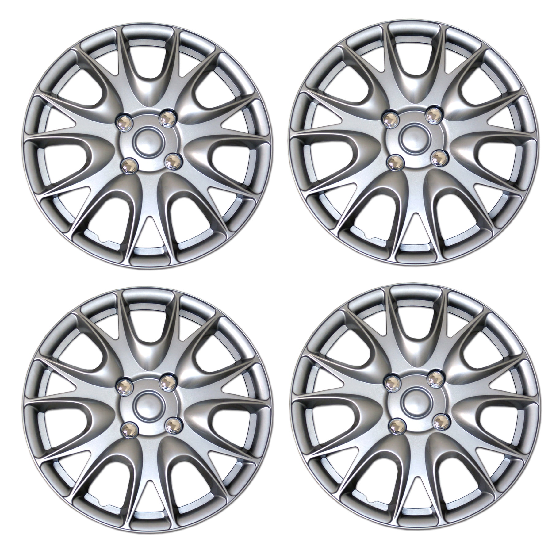 TuningPros WSC3-533S17 Set of 4 Metallic Silver Hubcaps 17" - Hub Caps ...
