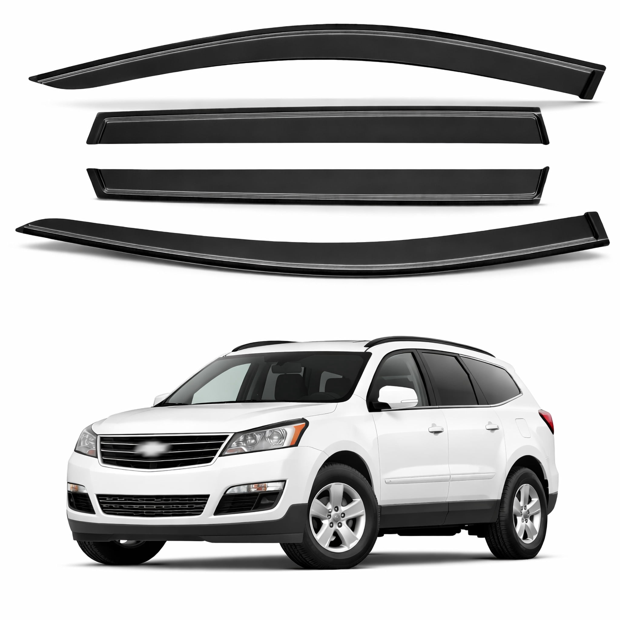TuningPros WV2M-085 Outside Mount 2.0mm Window Visor Deflector 4 Pcs ...
