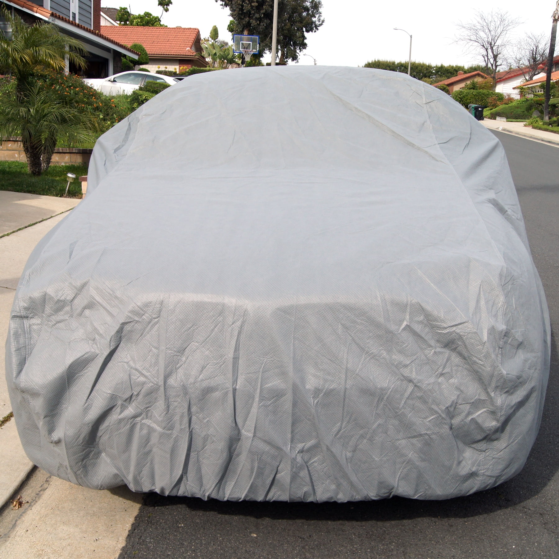 Tuningpros CC-U6 Multiple Layers Non-Woven Fabric Car Cover Waterproof ...