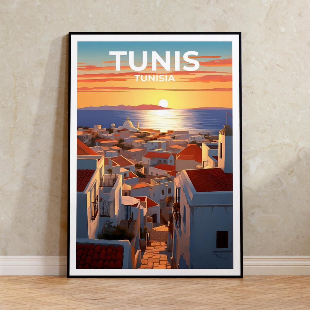 Tunis Travel Poster, Tunisia Wall Art, Tunisia Print, Tunis Poster ...