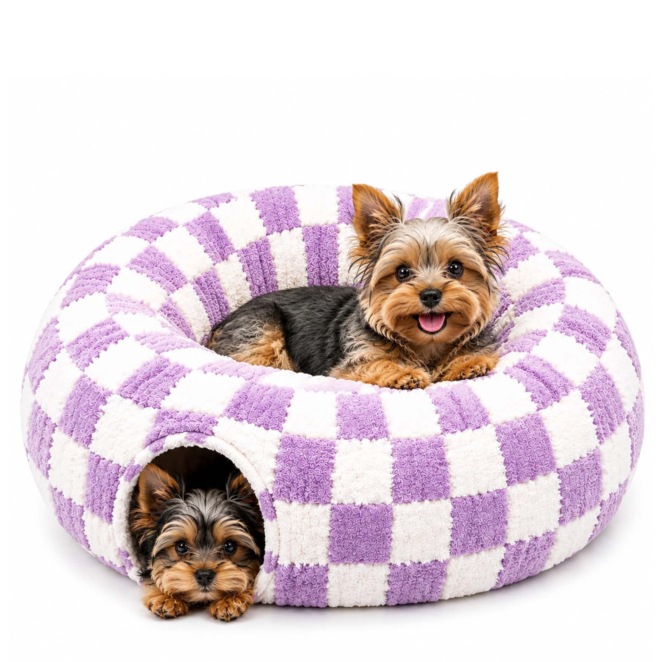 Tunnel Bed Dog, for Small Breeds, 3-in-1 Pet Burrow with Cushioned ...