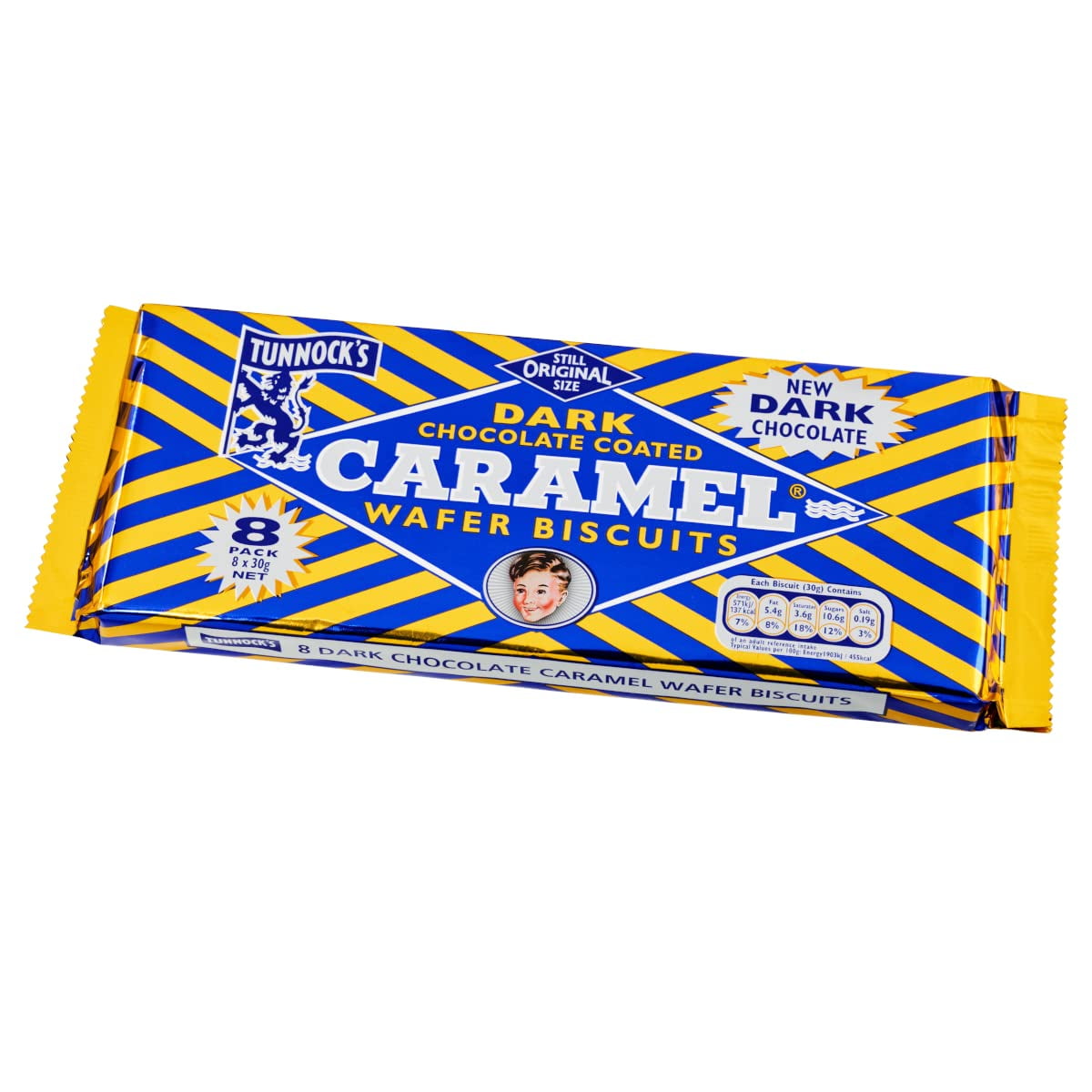 Tunnock's Dark Chocolate Caramel IRF13 Wafers 8 Pack of 30g - Walmart.com