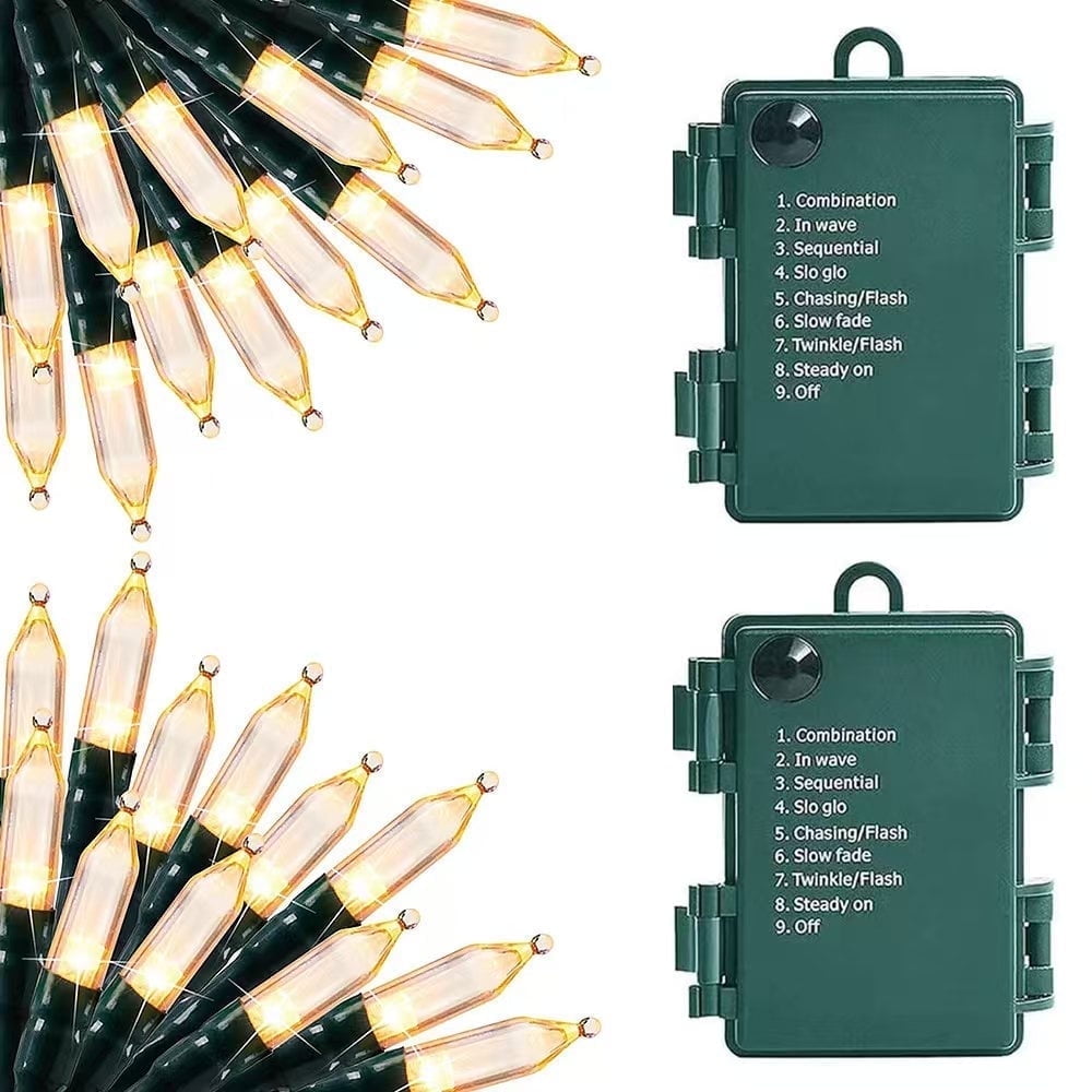 Tuojing 50 LED Christmas Lights with Timer, 18ft Battery Operated Mini String Light for Indoor ...