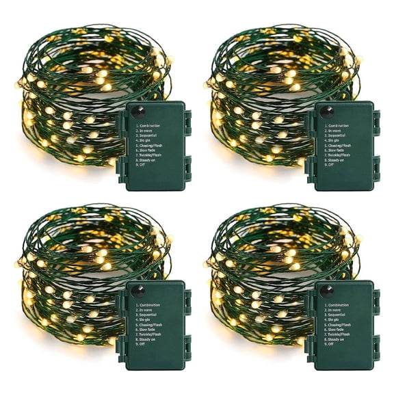 Magotan 100 LED Mini Christmas Lights, 33ft Battery Operated String ...
