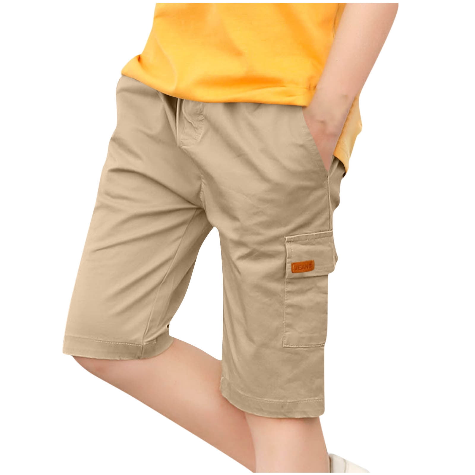 Tuosodrolic Boys Preppy Cargo Shorts Summer Drawstring Elastic Waist ...