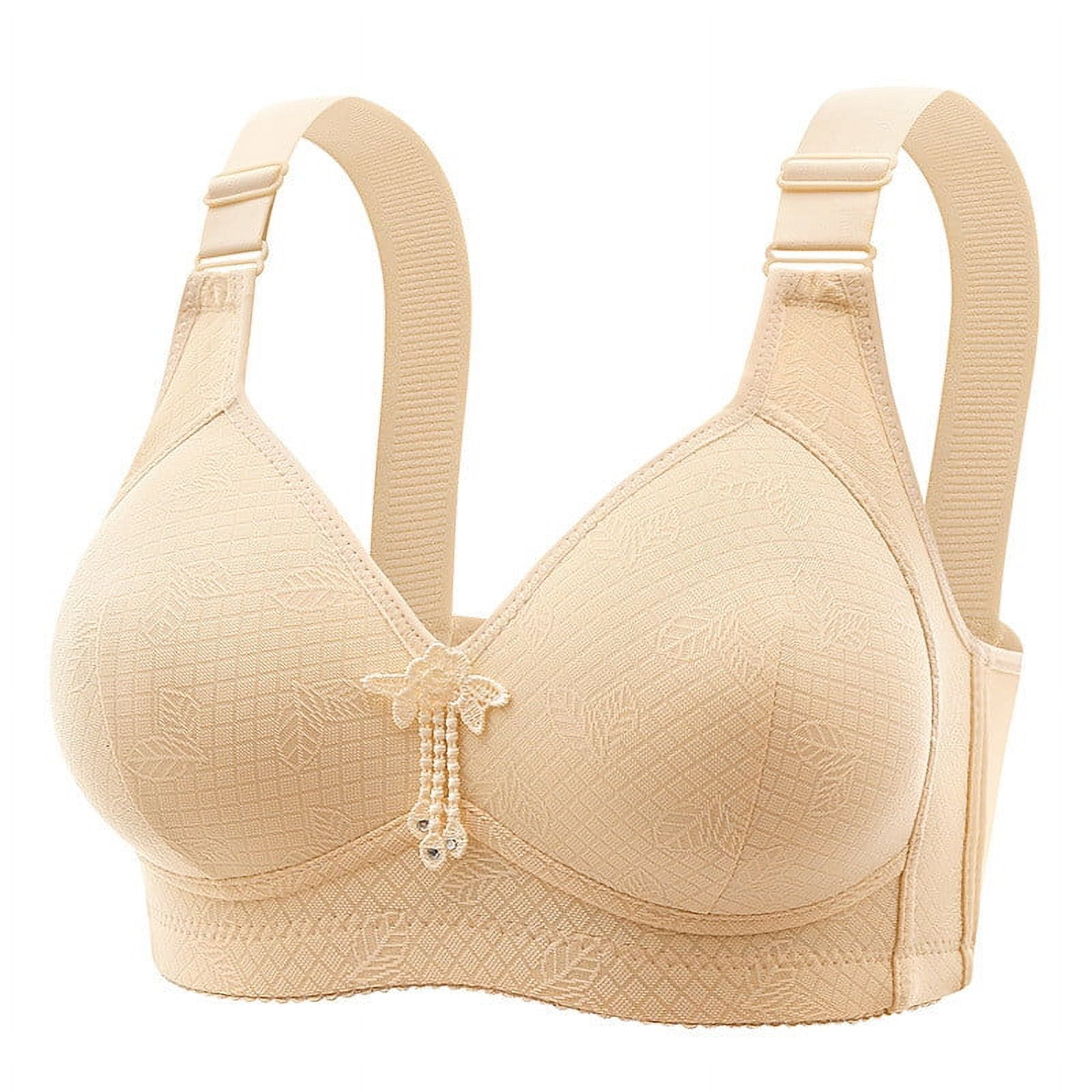 Tuosodrolic Daisy Bras for Older Women Minimizer Push Up Bras Front ...