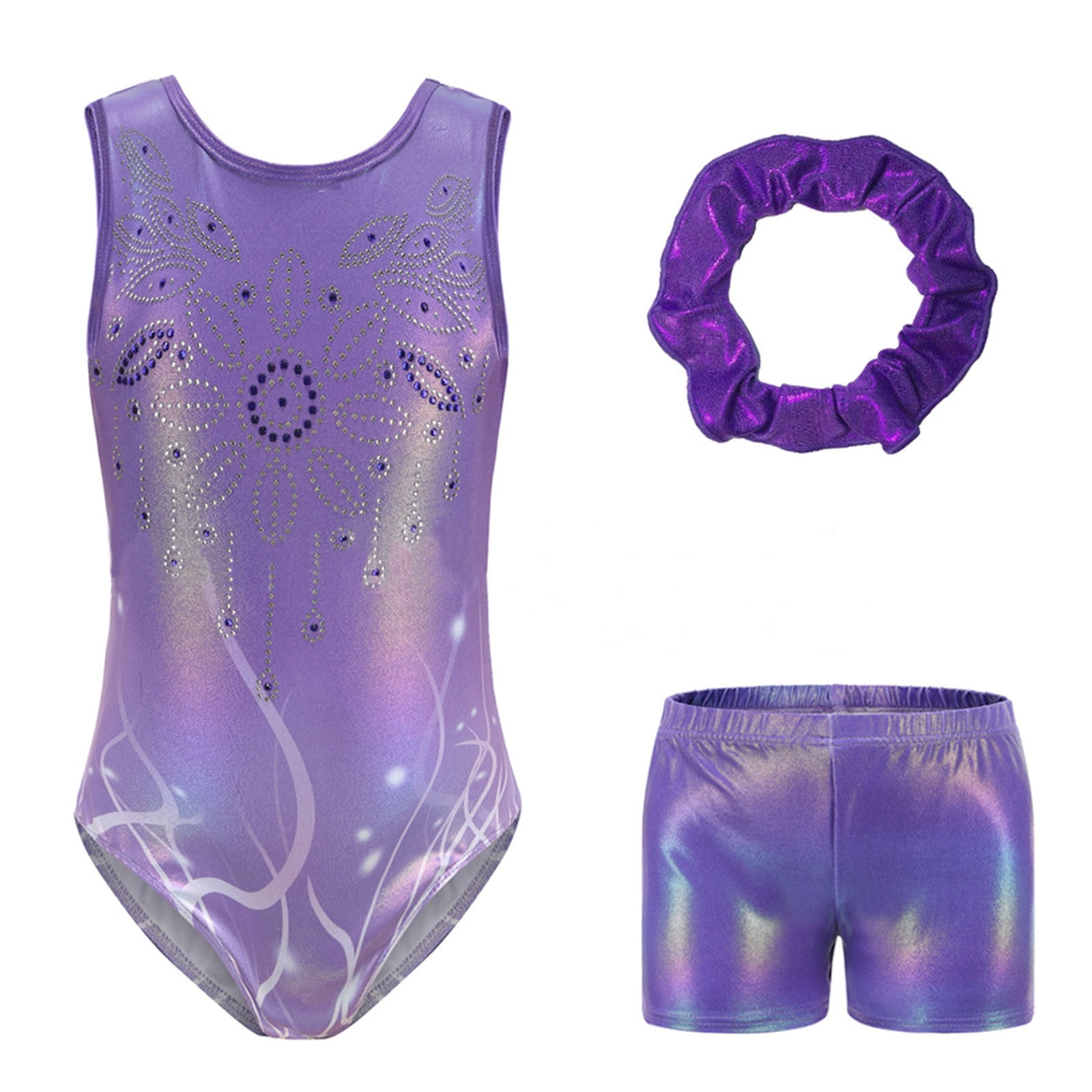 Tuosodrolic Leotard for Girls Gymnastic Monos Unitards Sparkly Shiny ...