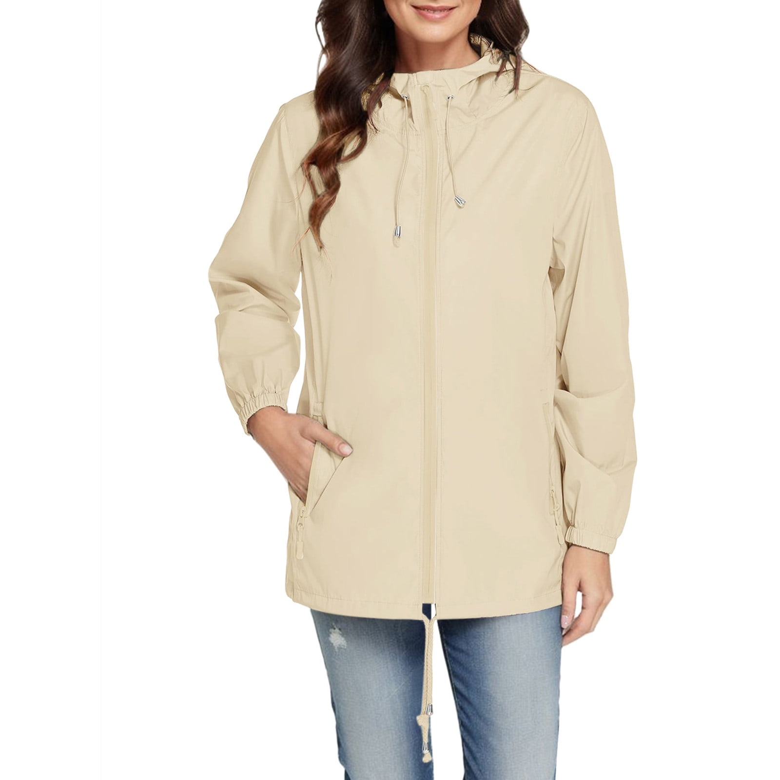 Tuosodrolic Windbreaker Jackets for Women Lightweight Rain Coats with ...