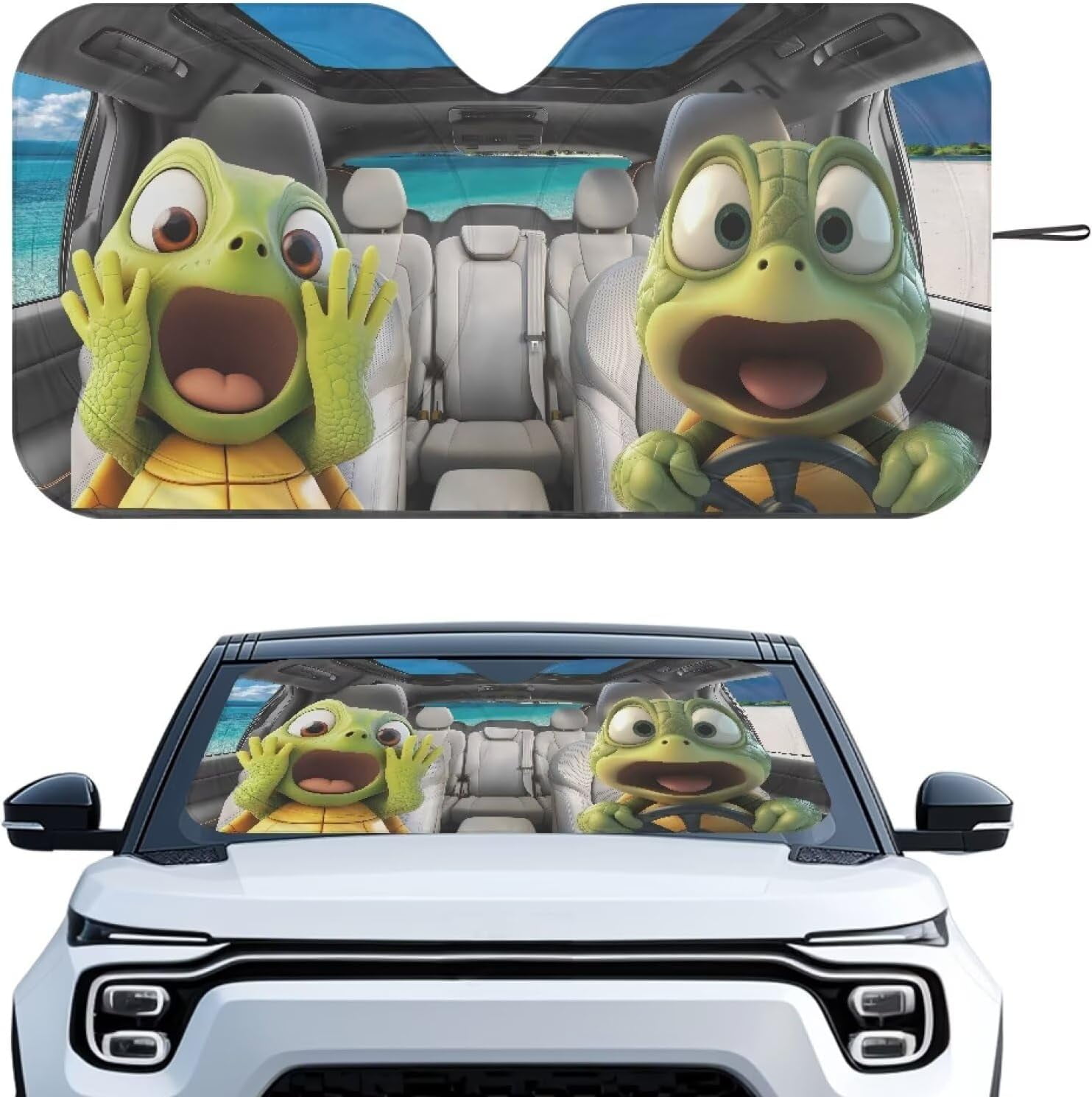 Tuoxiukan Foldable Windshield Sun Shade for Truck SUV Hatchback ...