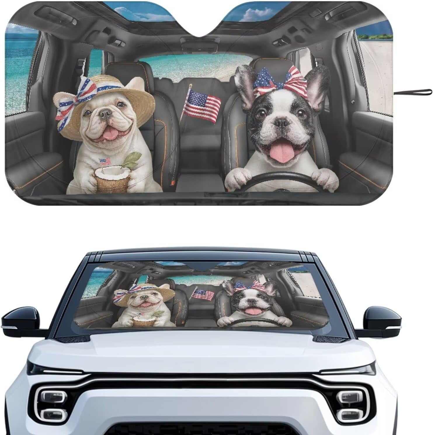 Tuoxiukan Foldable Windshield Sun Shade for Truck SUV Hatchback ...