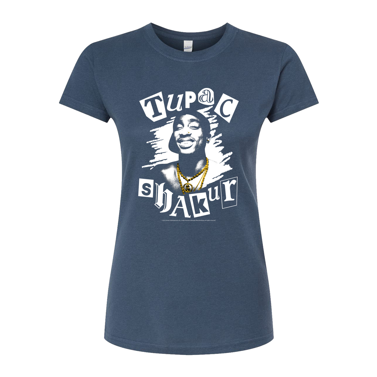 Tupac Clipped Font Sketch - Juniors Fitted Graphic T-Shirt - Walmart.com