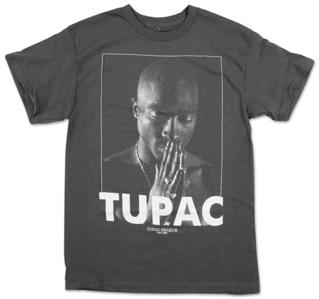 Tupac Men's Praying Charcoal Hthr T-shirt XX-Large Charcoal Heather ...