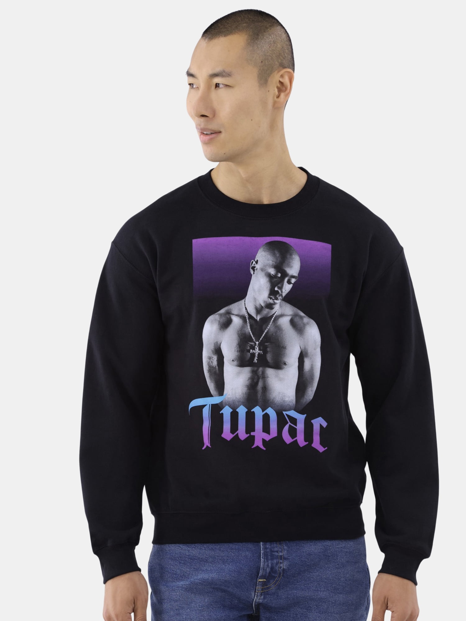 Tupac Men's & Big Men's Shadow Cross Graphic Pullover Sweatshirt with Long Sleeves, Sizes S-3XL ...