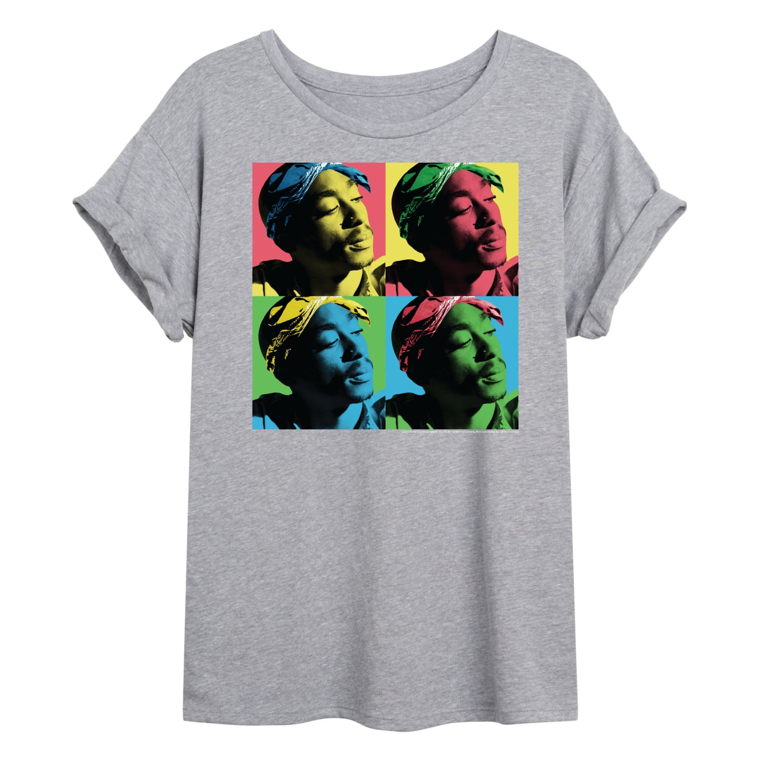 Tupac - Pop Art Collage - Juniors Ideal Flowy Muscle T-Shirt - Walmart.com