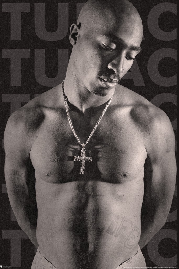 Tupac Posters 2Pac Poster Shirtless Photo with Tattoos 90s Hip Hop ...