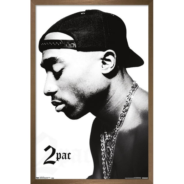 Tupac - Profile Wall Poster, 14.725" x 22.375", Framed - Walmart.com