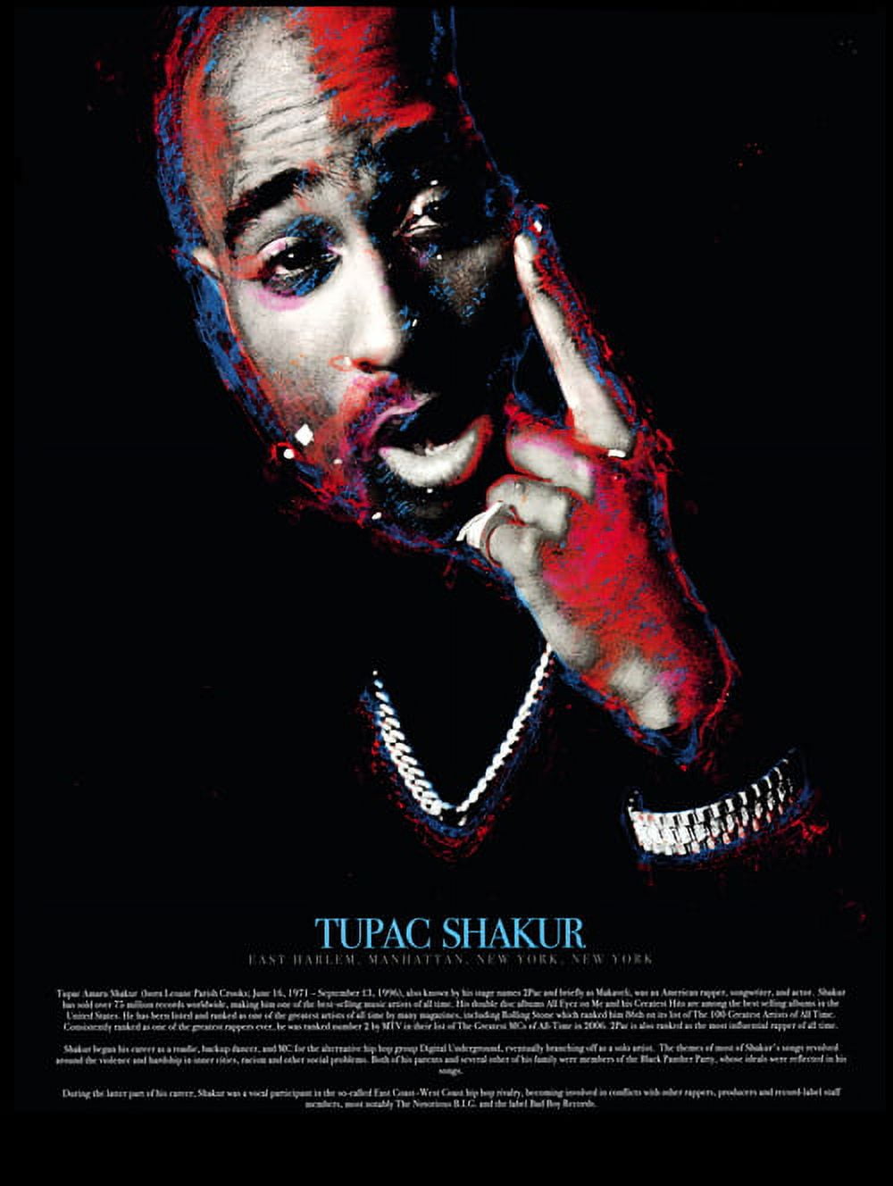 Tupac Shakur Poster with Biography (18x24) - Walmart.com