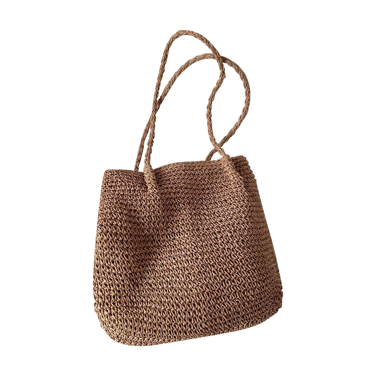 Tuphregyow Casual Beach Daypack Bag Women's Straw Crochet Backpack with ...