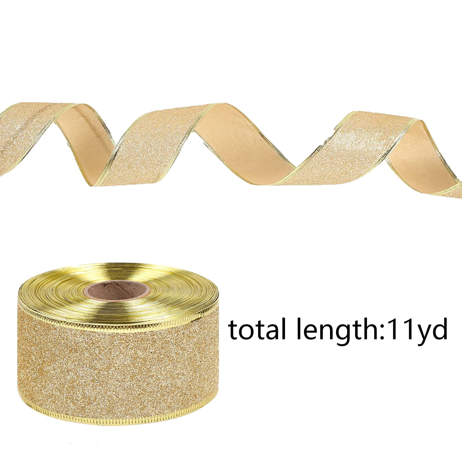 Tuphregyow Copper Glitter Wired Ribbon - 2 Inch Ribbon for Christmas ...