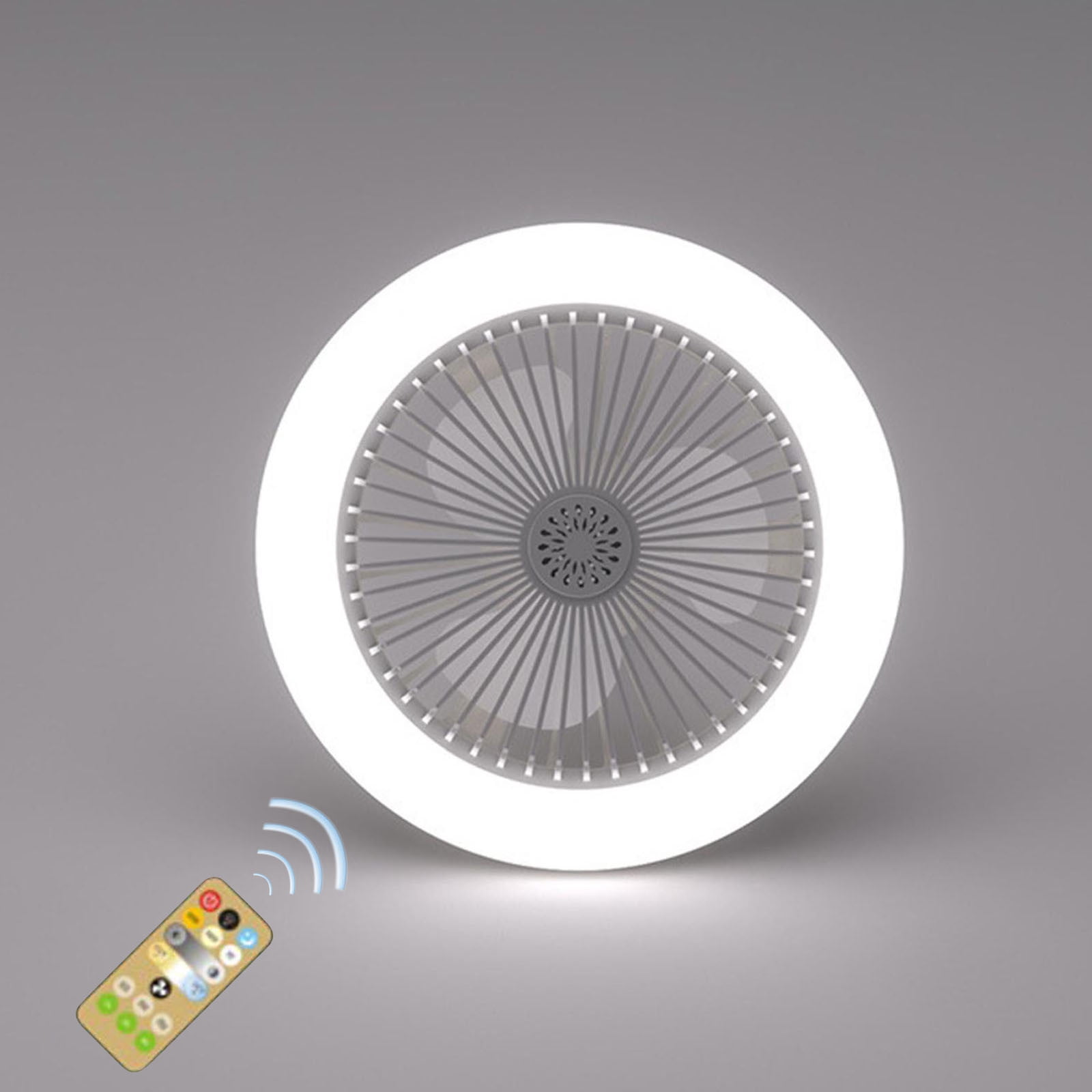 Tuphregyow E27 Ceiling Fan With Lights,Enclosed Low Profile Fan Light ...