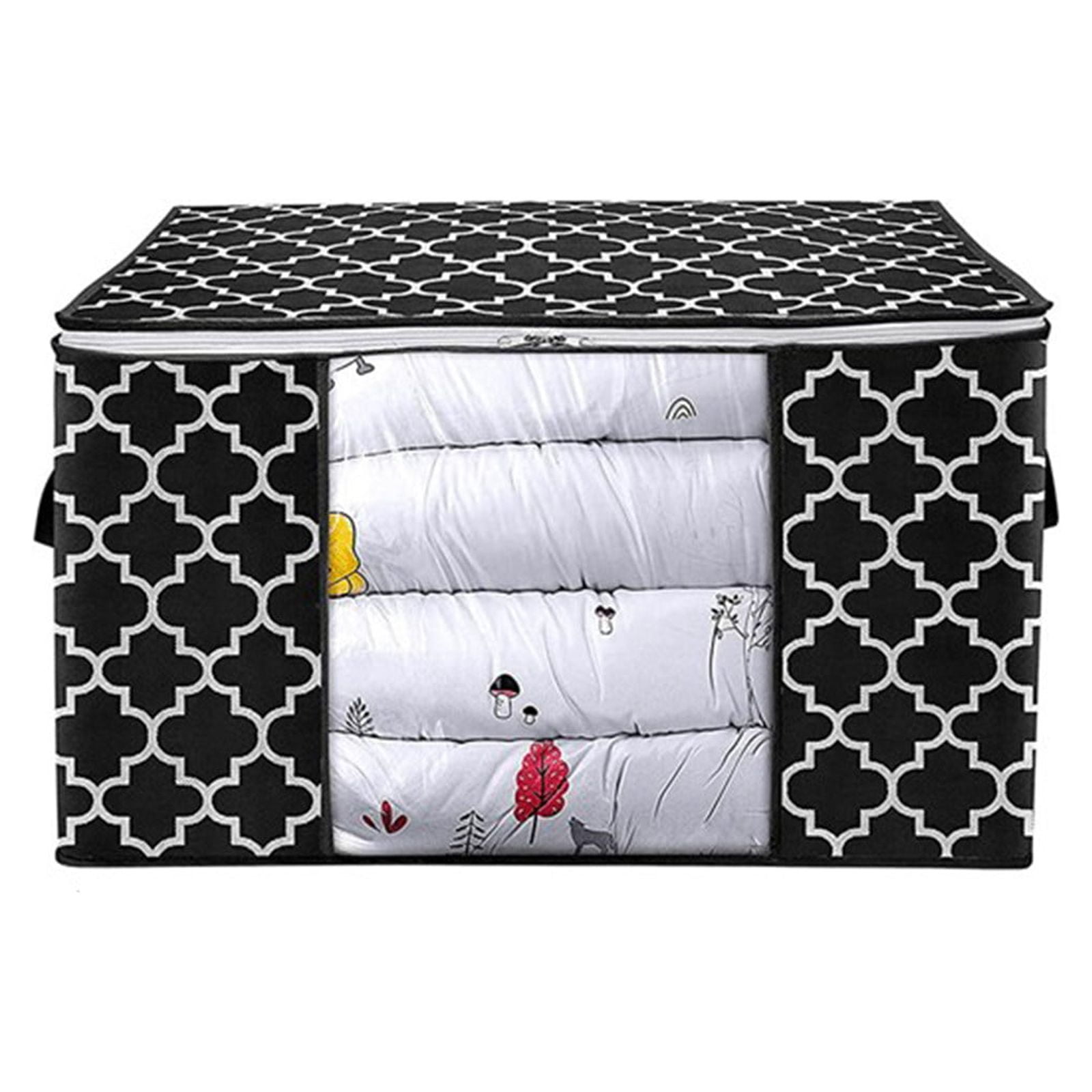 Tuphregyow Foldable Blanket Storage Bags with Lid and Handle Storage ...