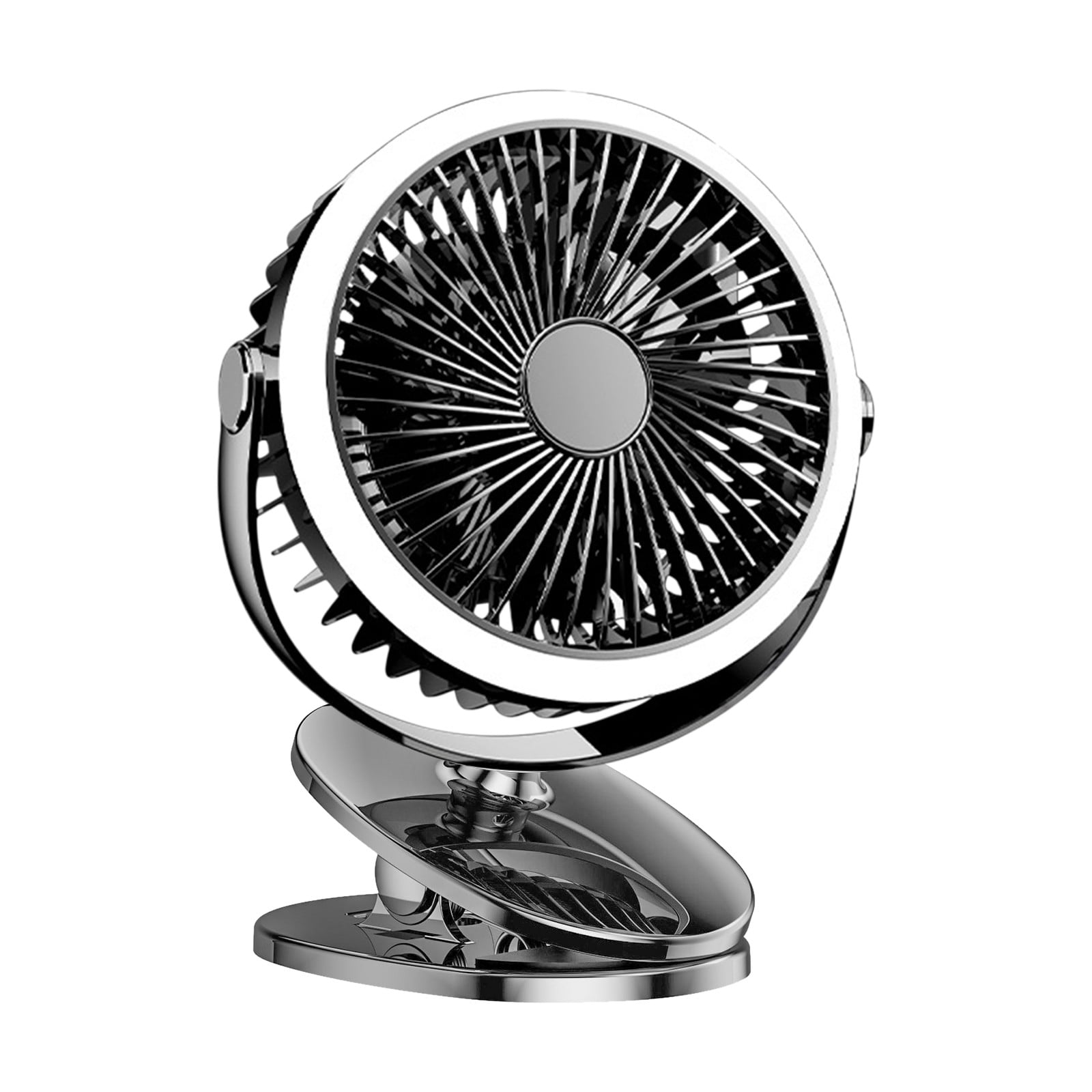 Tuphregyow Portable Clip on Fan with LED Lights Battery Operated and ...