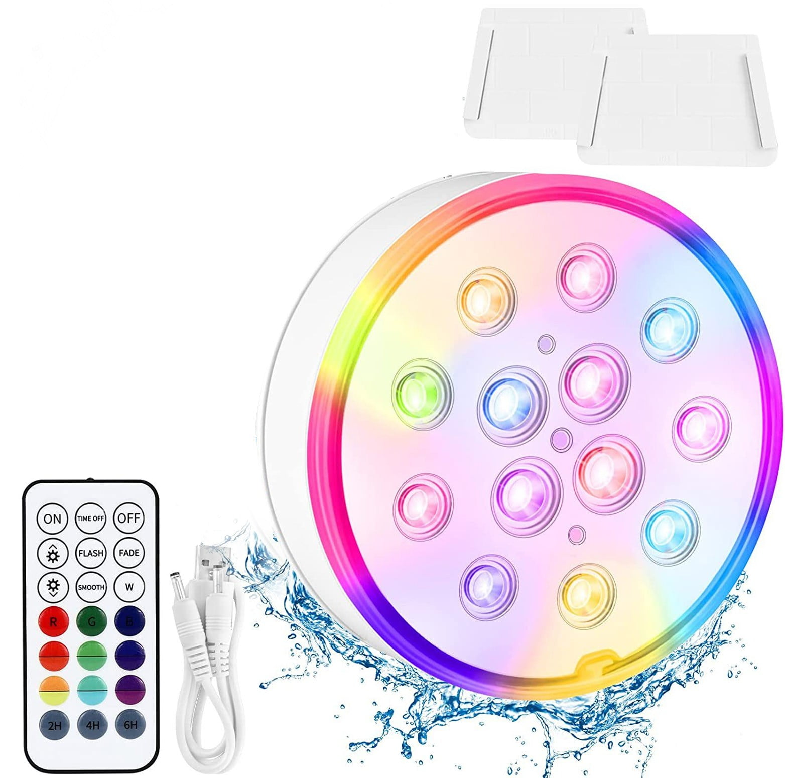 Tuphregyow Submersible Led Lights,Waterproof Remote Control Lights,Rgb ...