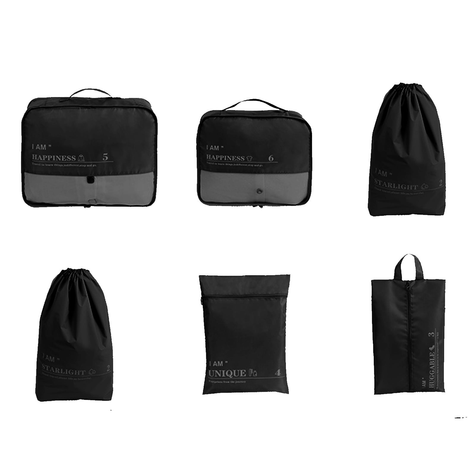 Tuphregyow Travel Packing Cubes Set of 6 with Shoe Bag, Electronics and ...