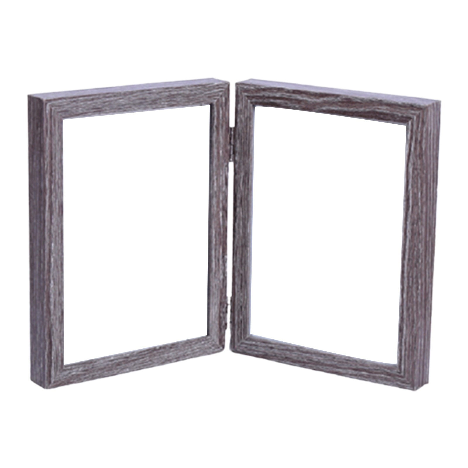 Tuphregyow Vertical Wooden Double Folding Photo Frame with HD Glass ...
