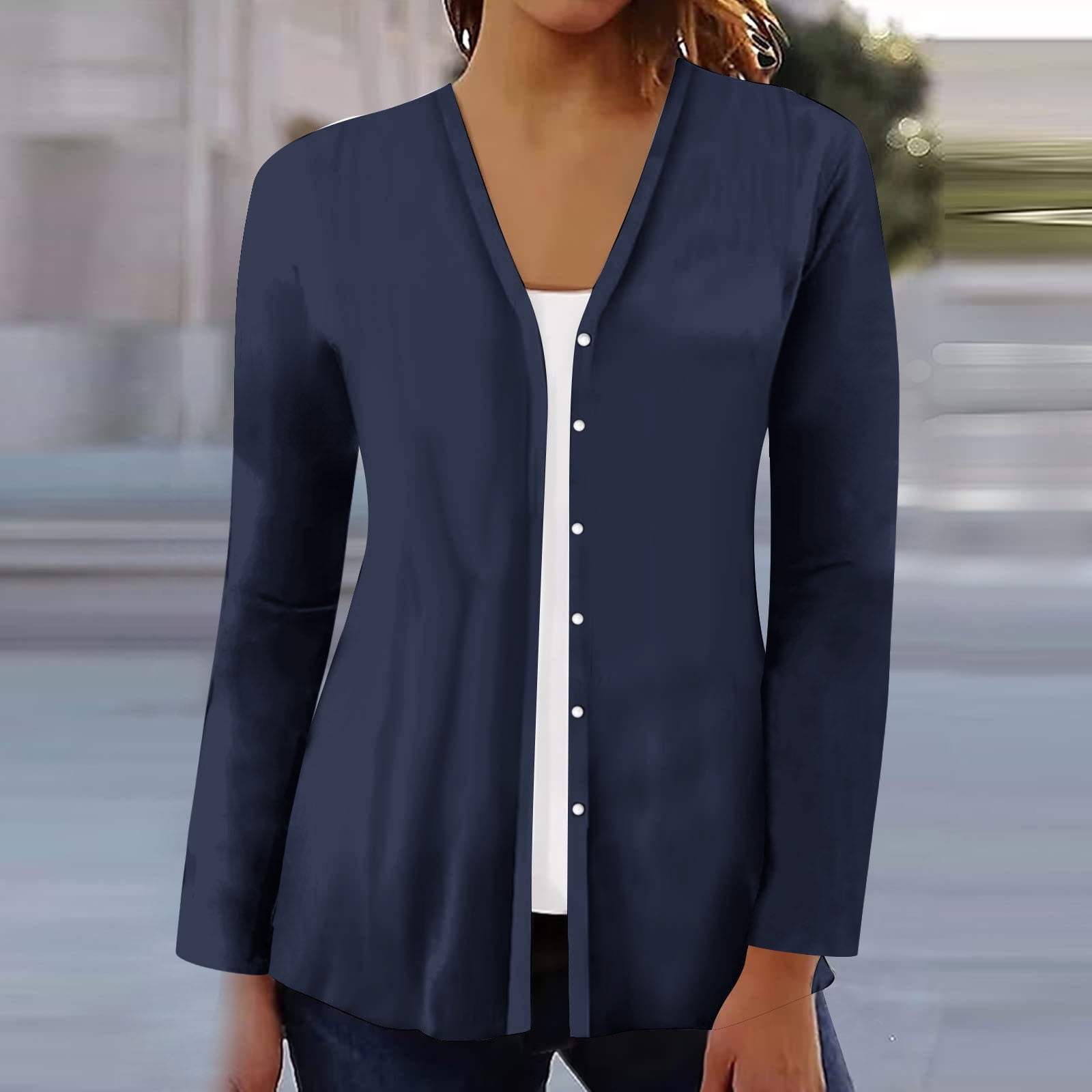Tuphregyow Women's Button Down Long Sleeve Cardigans Clearance Autumn ...