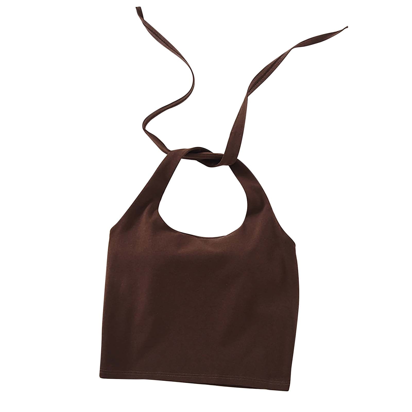 Tuphregyow Women's Solid Color Chest Padded Camisole with Strap - Inner ...