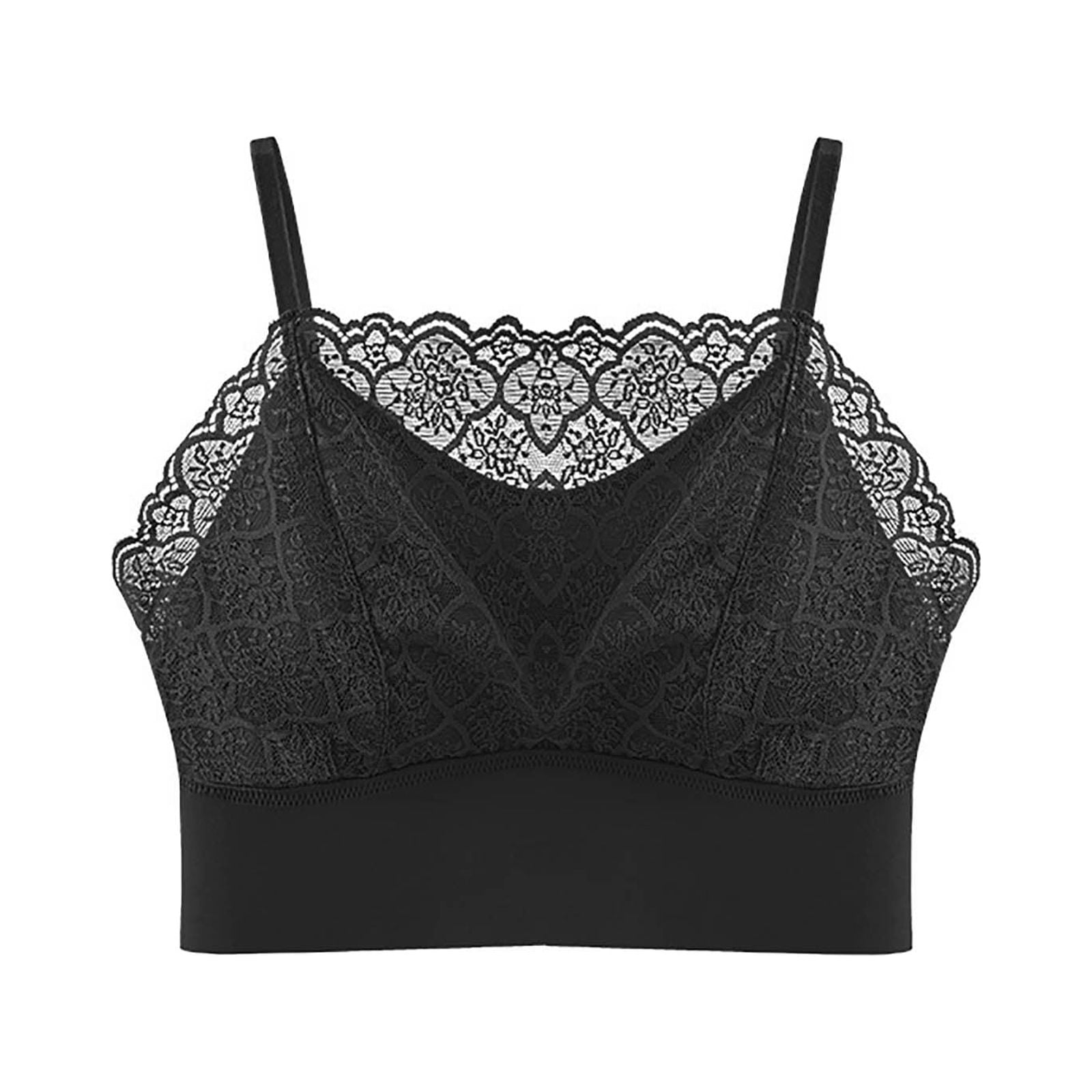 Tuphregyow Women's Solid Color Lace Sleeveless Tank Top with Integrated ...