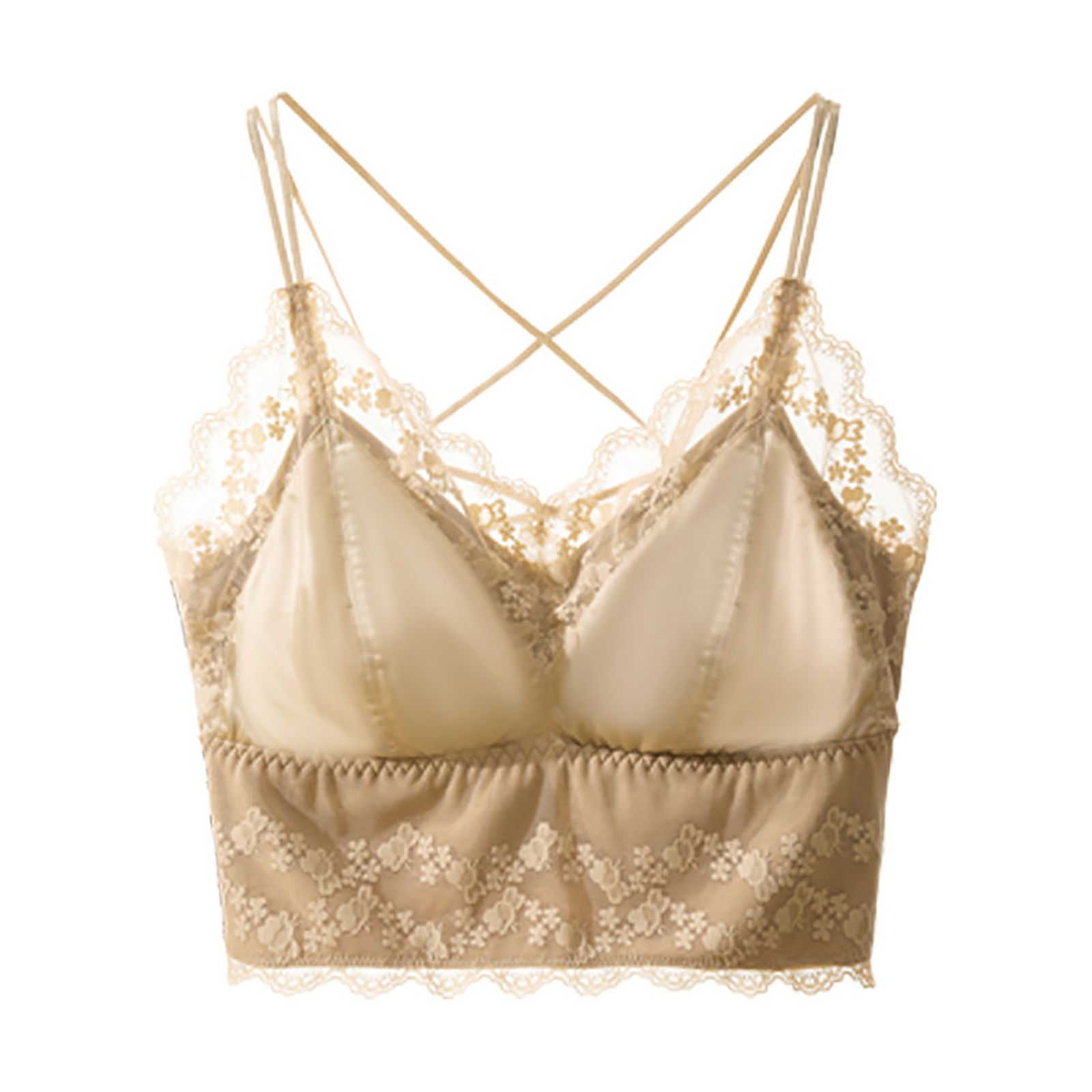 Tuphregyow Women's Solid Color Lace Sleeveless Tank Top with Integrated ...