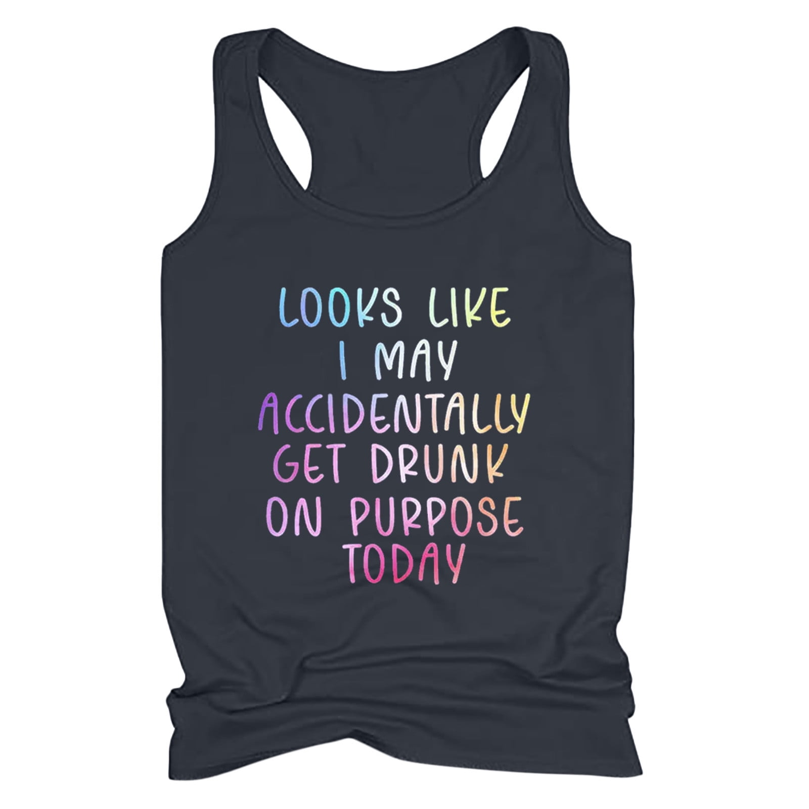 Tuphregyow Women's Vest Beach Funny Graphic Racerback Camisole Summer ...
