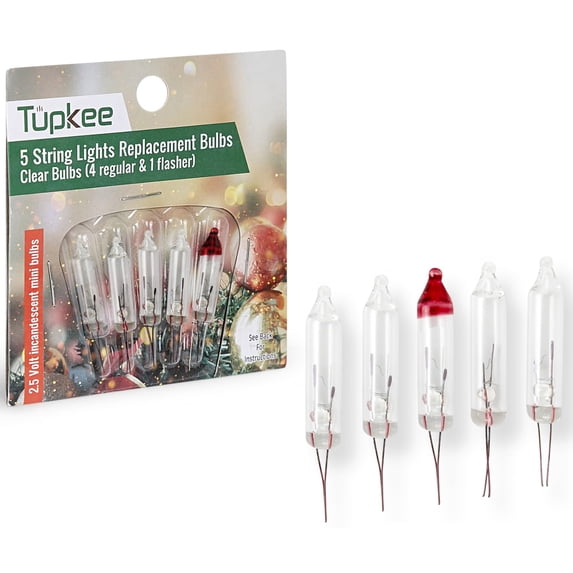 Tupkee Christmas Lights Replacement Bulbs, 2.5-Volt Clear Incandescent ...