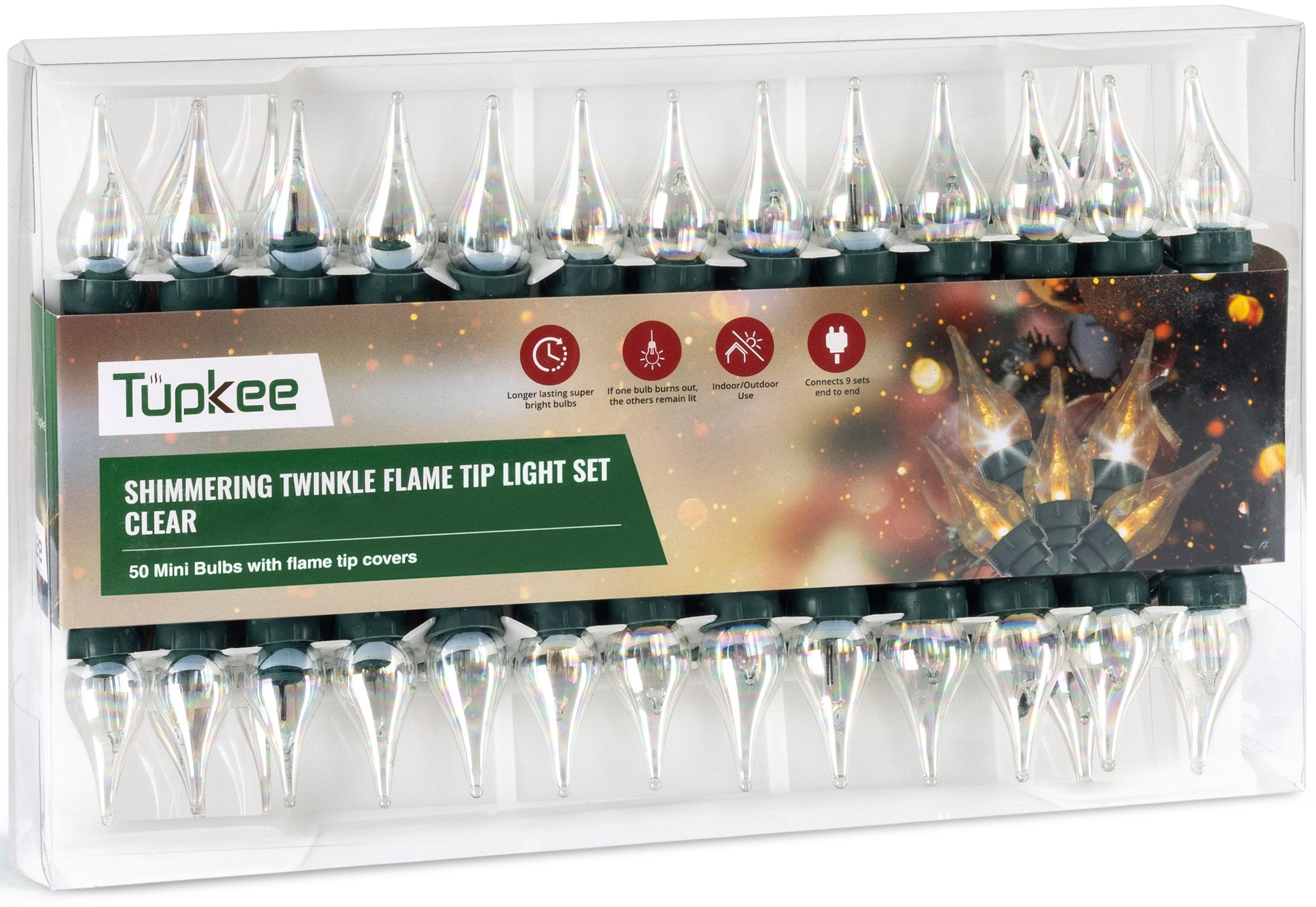 Tupkee Christmas Random Shimmering Twinkle Flame Tip Light Set - 8 of ...