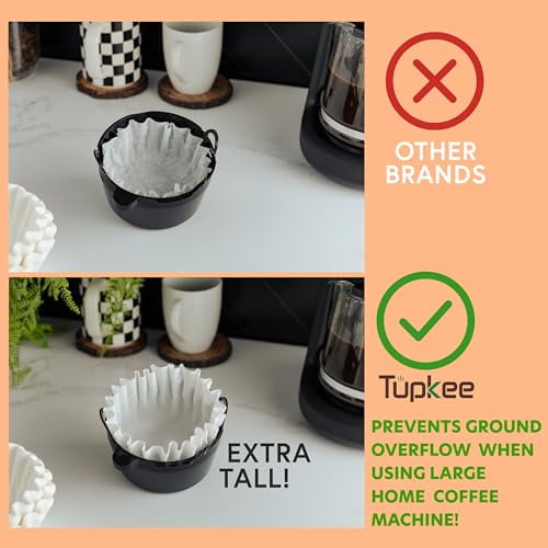 Tupkee Large Coffee Filters 12 Cup - (1000 Count) 9.75" x 4.25" Tall ...