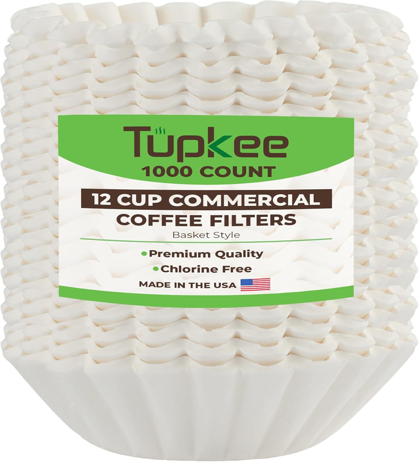 Tupkee Large Coffee Filters 12 Cup - (1000 Count) 9.75" x 4.25" Tall ...