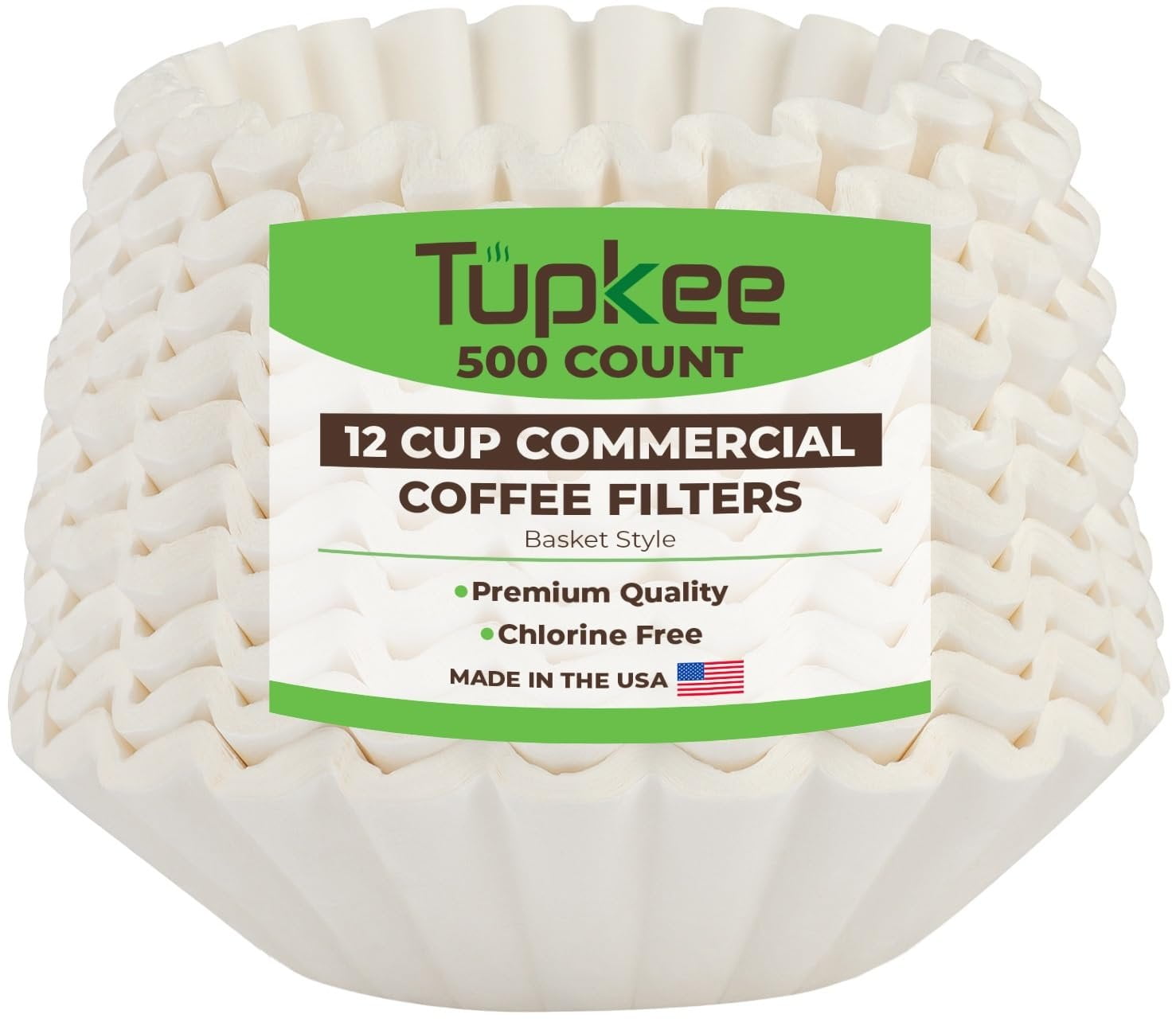 Tupkee Large Coffee Filters 12 Cup - 500 Count 9.75" x 4.25" Tall ...