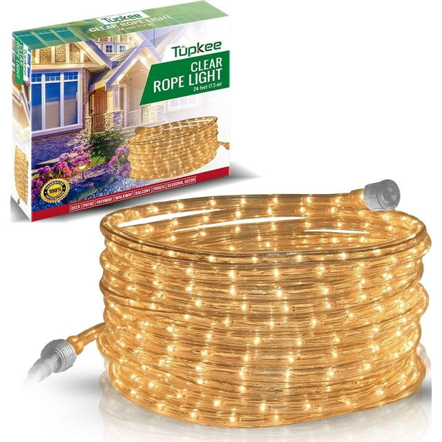 Tupkee Incandescent Rope Light Clear - 24 Feet 7.3 m, for Indoor and ...