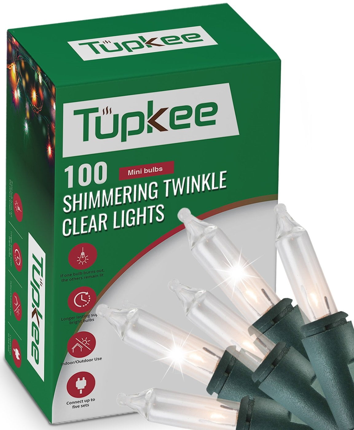 Tupkee Twinkle Shimmering Xmas Lights - Indoor Outdoor Hanging ...