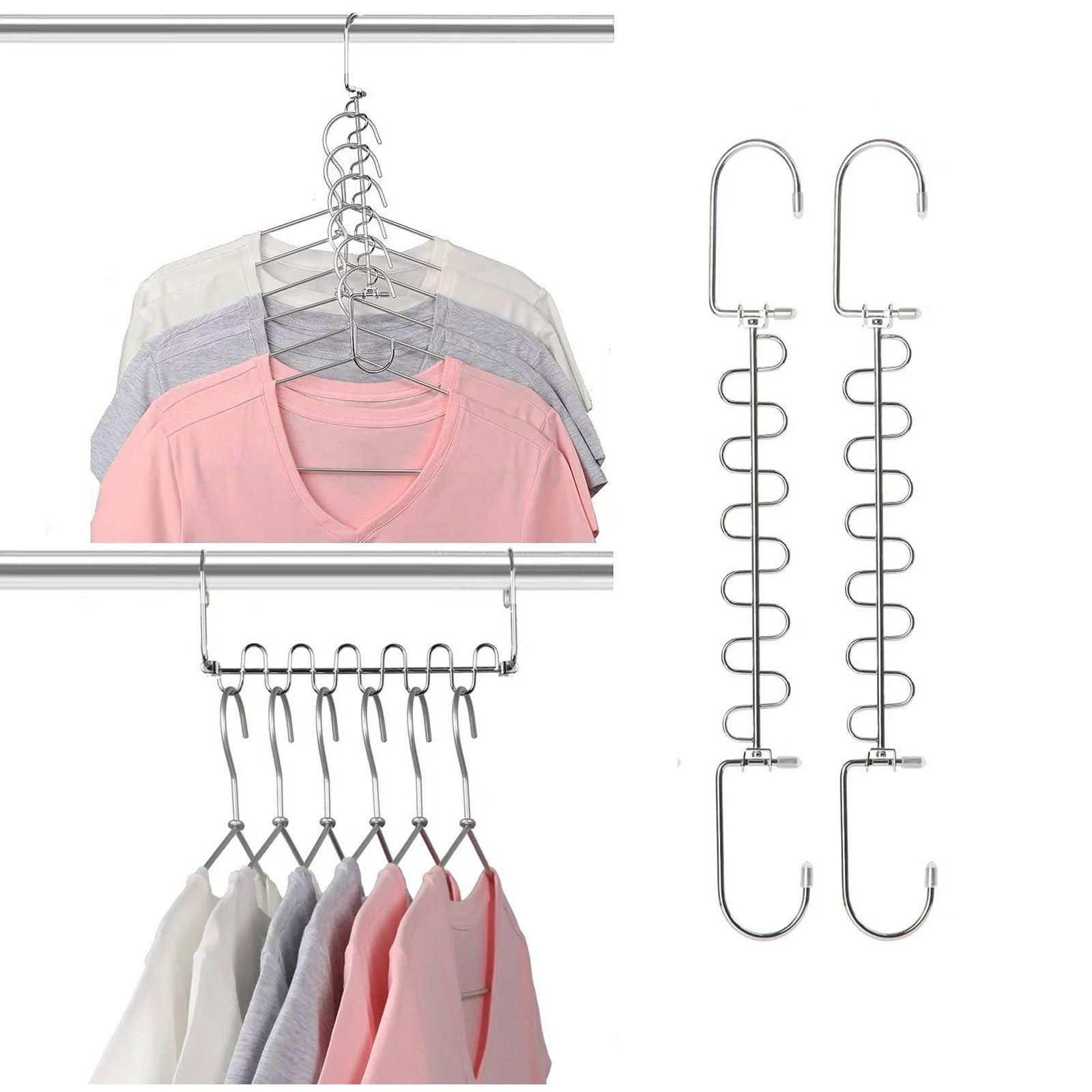 Tuplbcv 2 Pcs Hangers Space Saving Hangers For Clothes Hangers Space ...