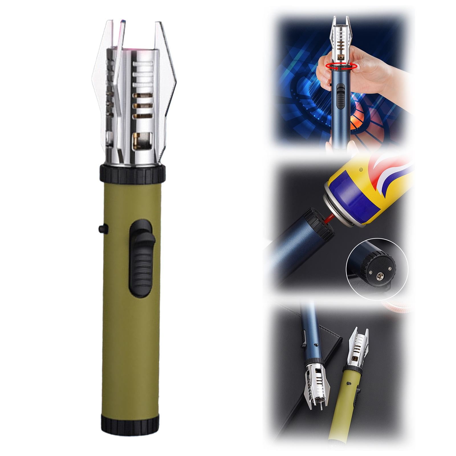 Tuplbcv Camping Outdoor Windproof Straight Flame Large Fireproof Blue ...