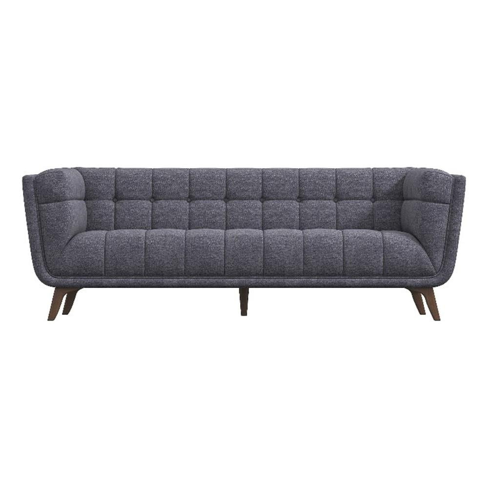 Tupper Modern Chesterfield Tufted Fabric Linen Living Room Sofa in Dark ...