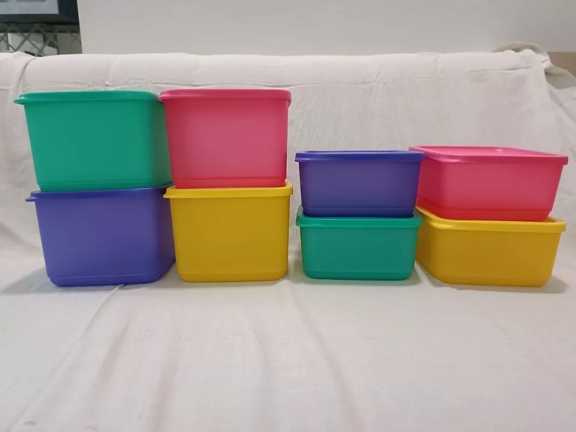 Tupperware 8 Cubix Square Dry Storage Set 4 Pcs 650 Ml & 4 Pcs1 Ltr ...