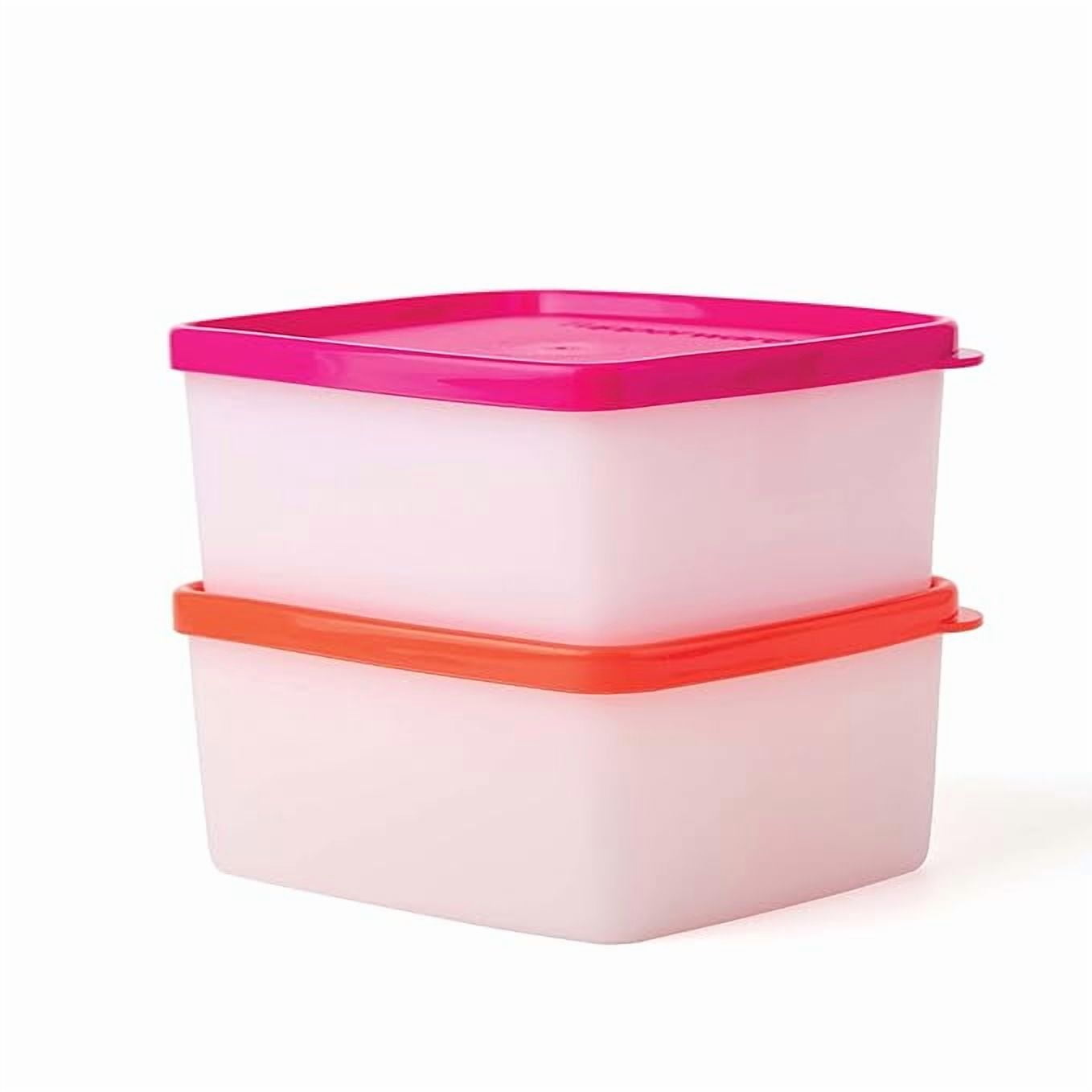 Tupperware Fridgemate Pink/Orange Plastic Stackable Food Storage ...