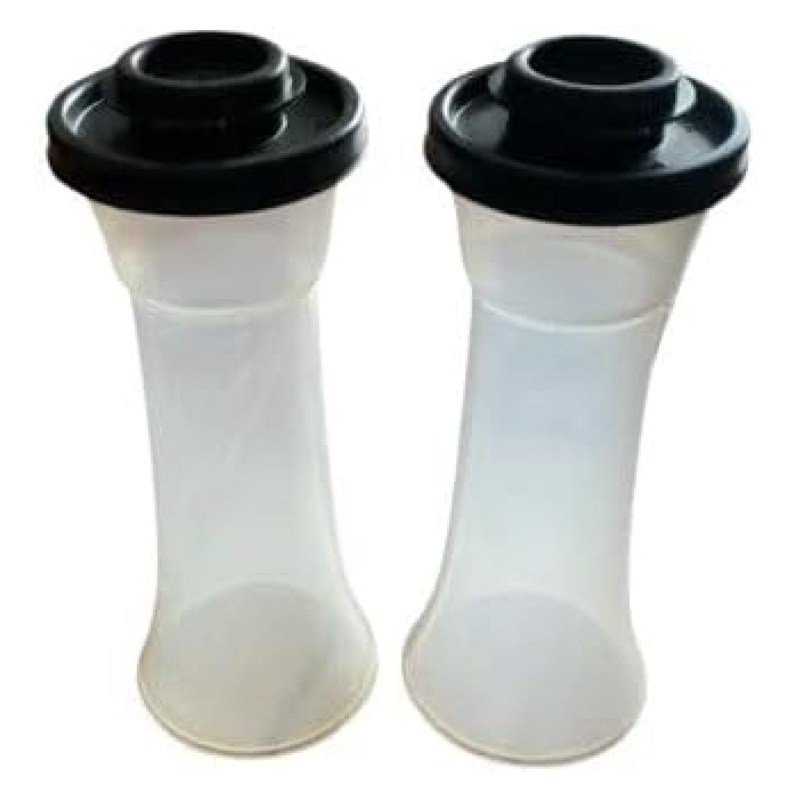 Tupperware Large Hourglass Salt and Pepper Shaker Set Black Seal ...