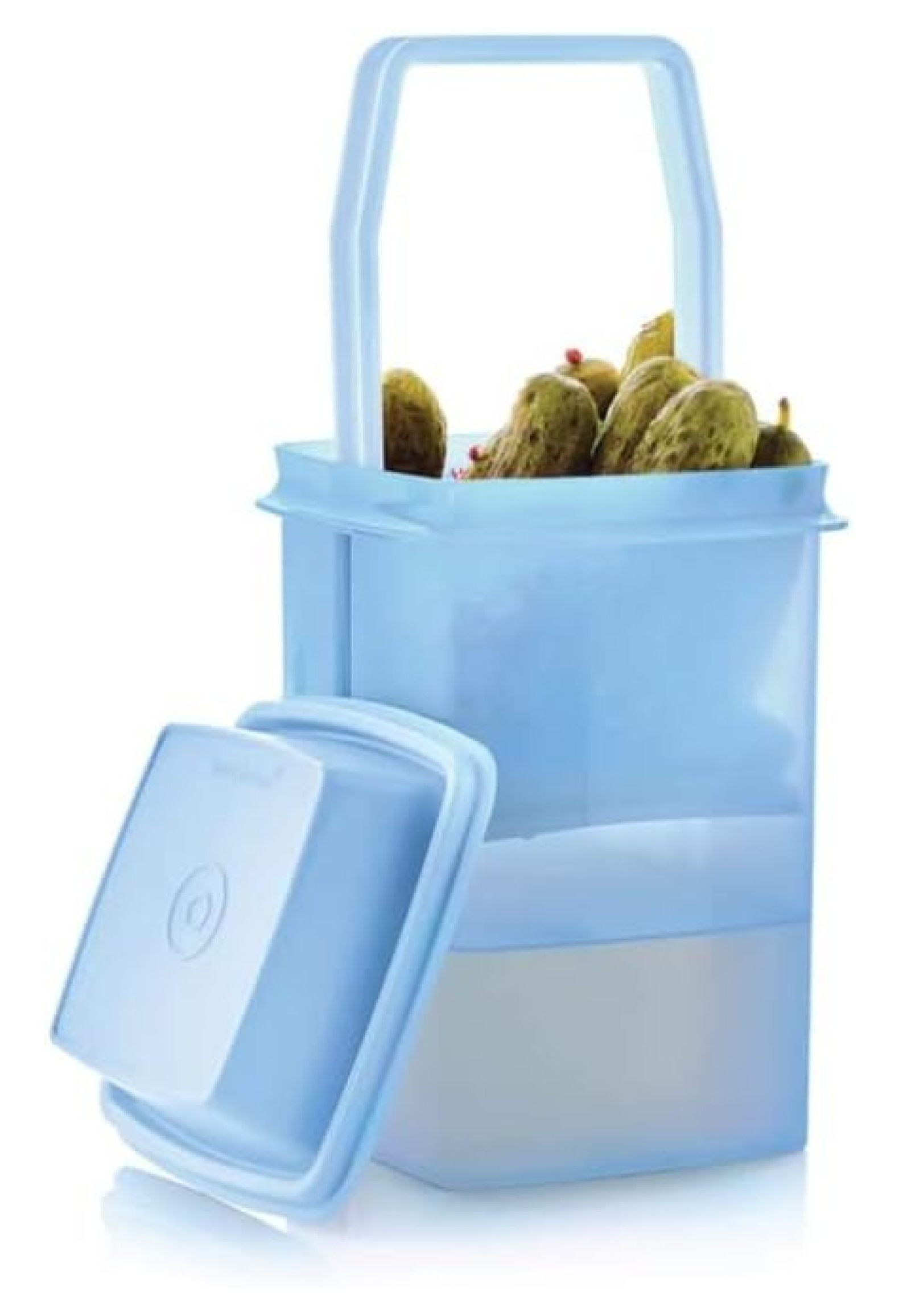 Tupperware Large Square Pick A Deli Pickle Keeper Container 8 Cup / 2L in Sheer Ice Cube ...