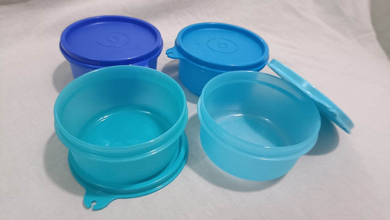 Tupperware Lunch Box Set of 4 Tropical Cups 200 ml Small food Storage ...