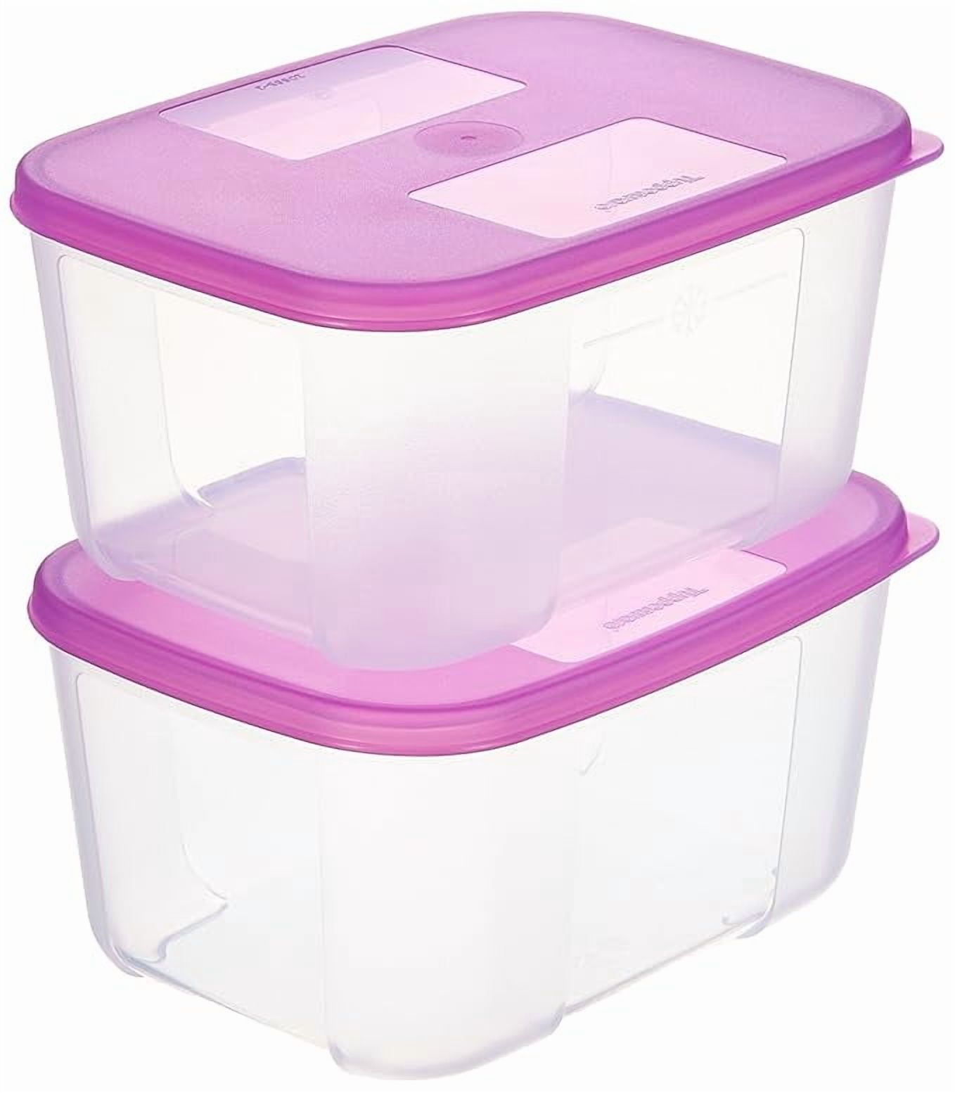 Tupperware Plastic Freezer Mate Set of 2, (700 Ml) (White:Purple ...